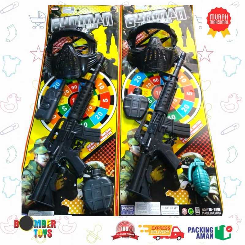 Jual MAINAN SENAPAN PISTOL GUN MAN BUNYI ADA TOPENG SENJATA COSPLAY ...