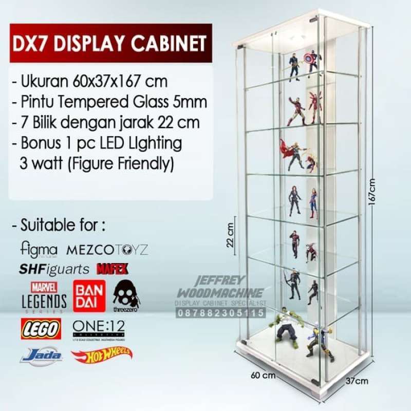 Jual Lemari Rak Kaca Action Figure Pajangan Pajang 60 Cm 2 Pintu ...