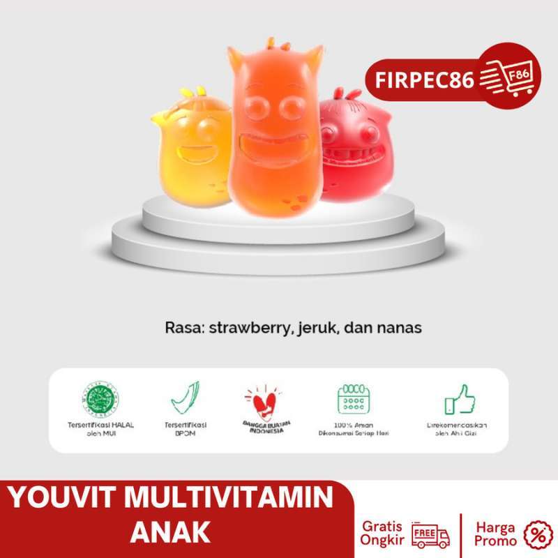 Jual Youvit Multivitamin Anak 60 Gummyvit C, D, Zink, Sayur, Buah ...