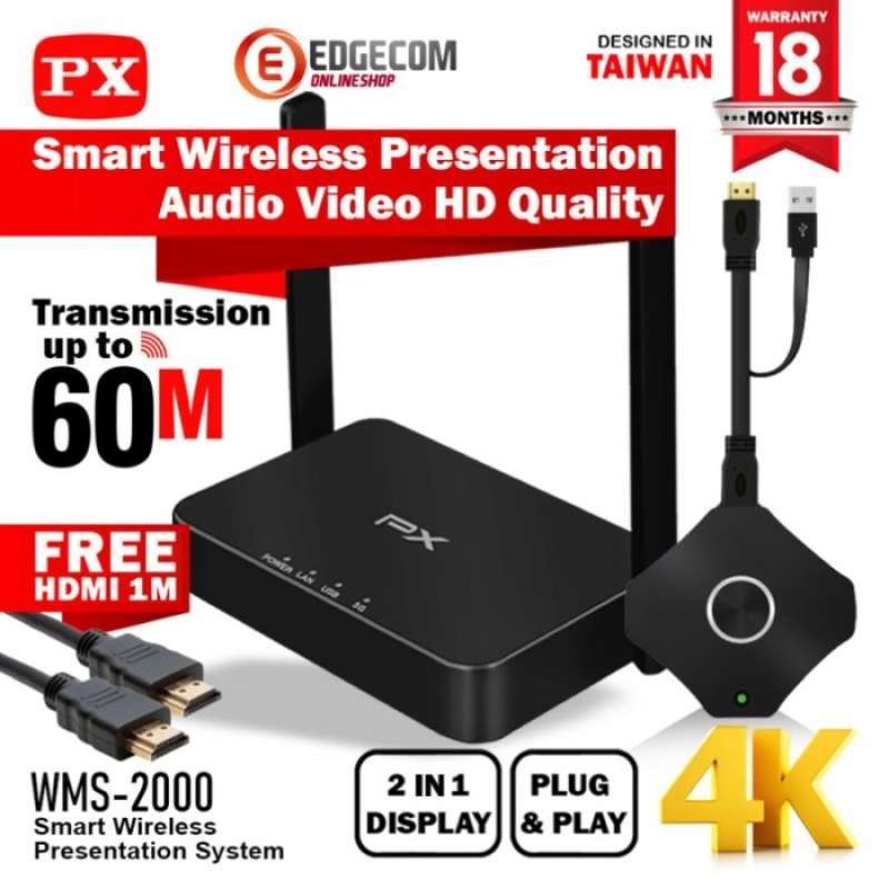 Promo Hdmi Wireless Presentation 4K Transmmiter Receiver 60Meter Px Wms ...