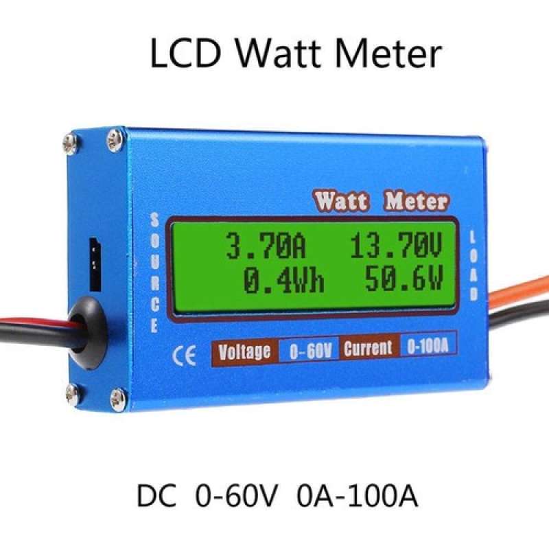 Jual Volt Ampere Watt Meter 60v Dc 100a 100 A Digital Power Tester ...