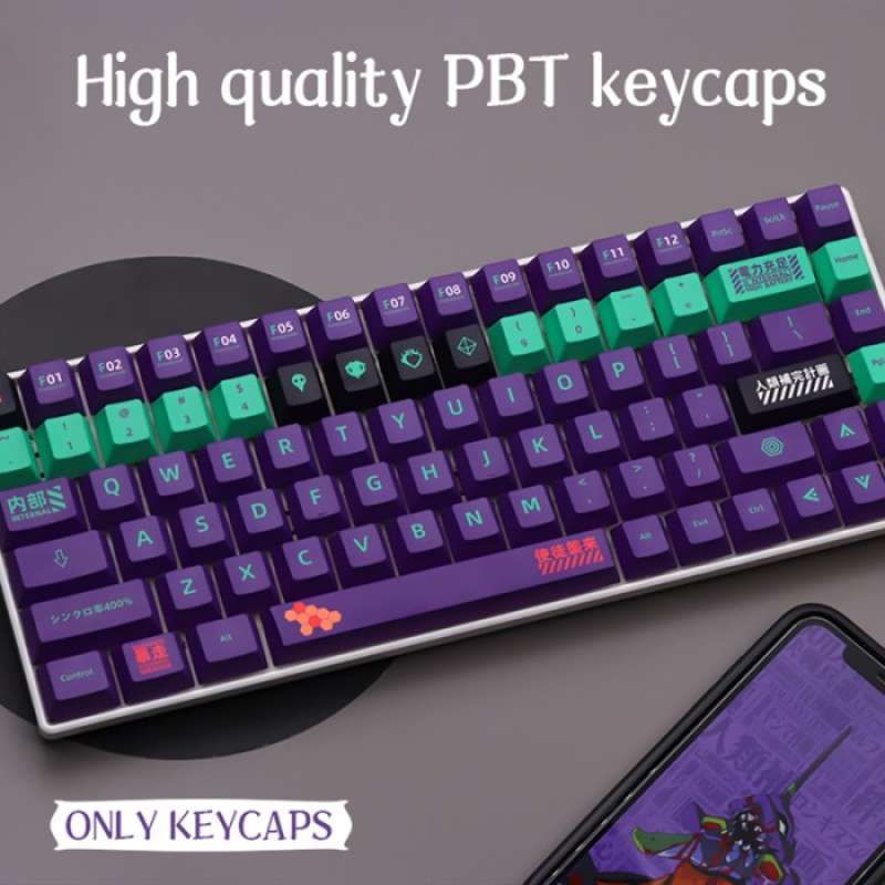Jual Keycap Keycaps Evangelion 139 Set Pbt Profile Cherry Oem Eva 01 ...