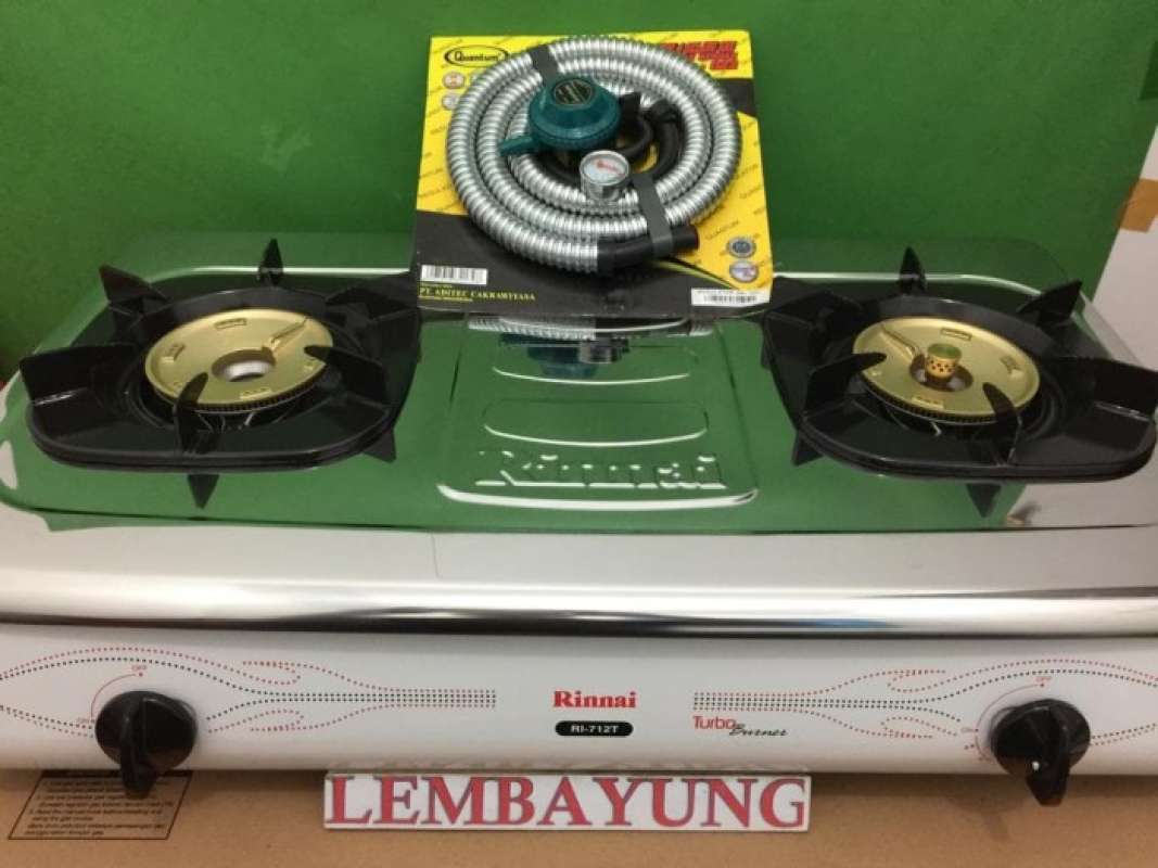Jual Rinnai Ri-712t Kompor Gas Dua Tungku Turbo Burner + Regulator ...