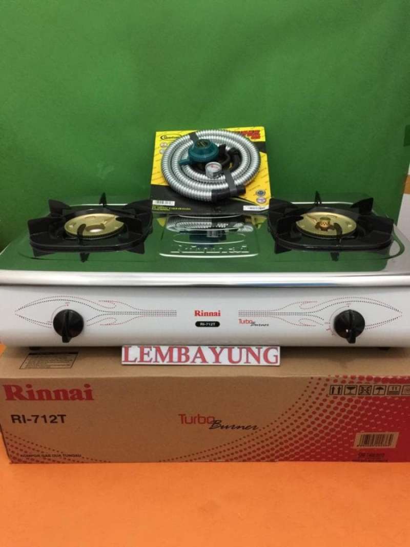 Jual Rinnai Ri-712t Kompor Gas Dua Tungku Turbo Burner + Regulator ...
