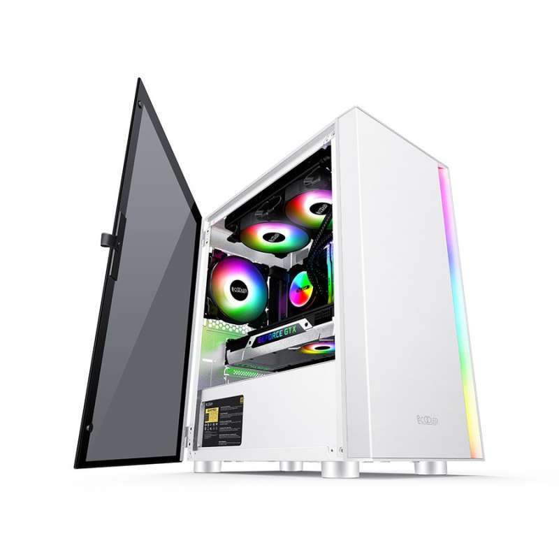 Jual Casing Komputer Gaming Pccooler Platinum Lm300 White Argb M-atx Di ...