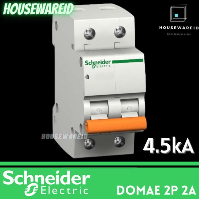 Promo MCB Schneider Domae 2 Phase 2 Ampere Original SNI, 2p 2a 2phase 2 pole - Multicolor ...