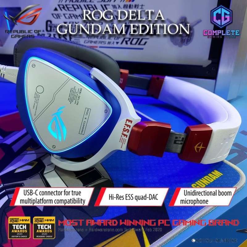 Jual ASUS ROG Delta GUNDAM EDITION Gaming Headset with Hi-Res ESS Quad ...