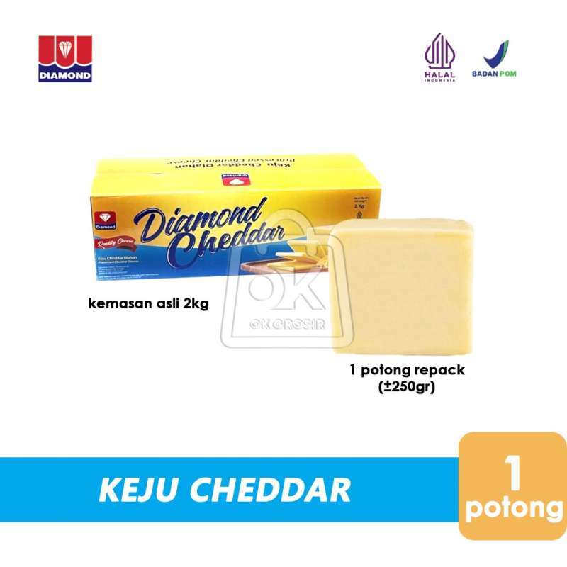 Promo Keju Cheddar Diamond Cheddar Cheese (Repack 1 Potong) Diskon 20% ...