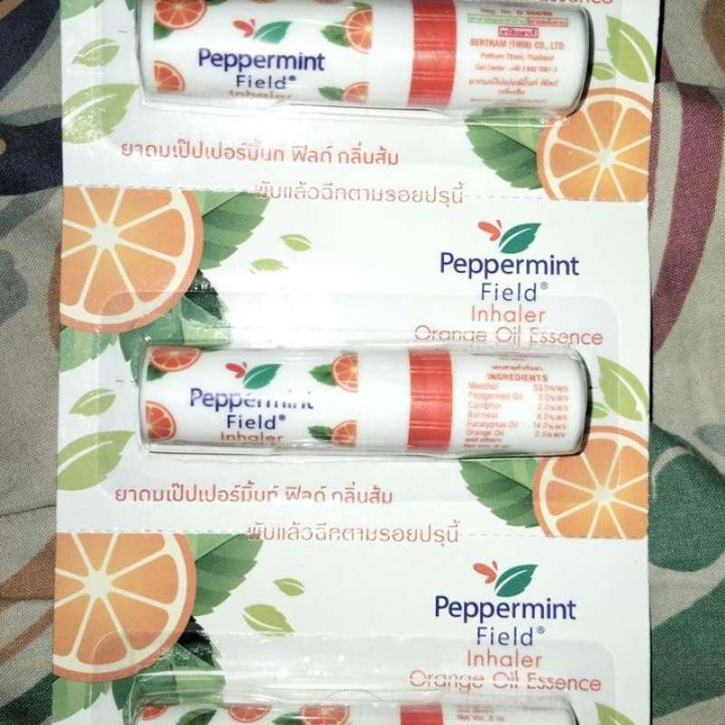 Jual Peppermint Field Orange Inhaler Thailand Original Inhaler Minyak ...