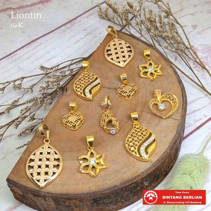 Jual Liontin Klasik 16k Model Etnik Mas Asli Bunga Kerancang Emas Tua ...