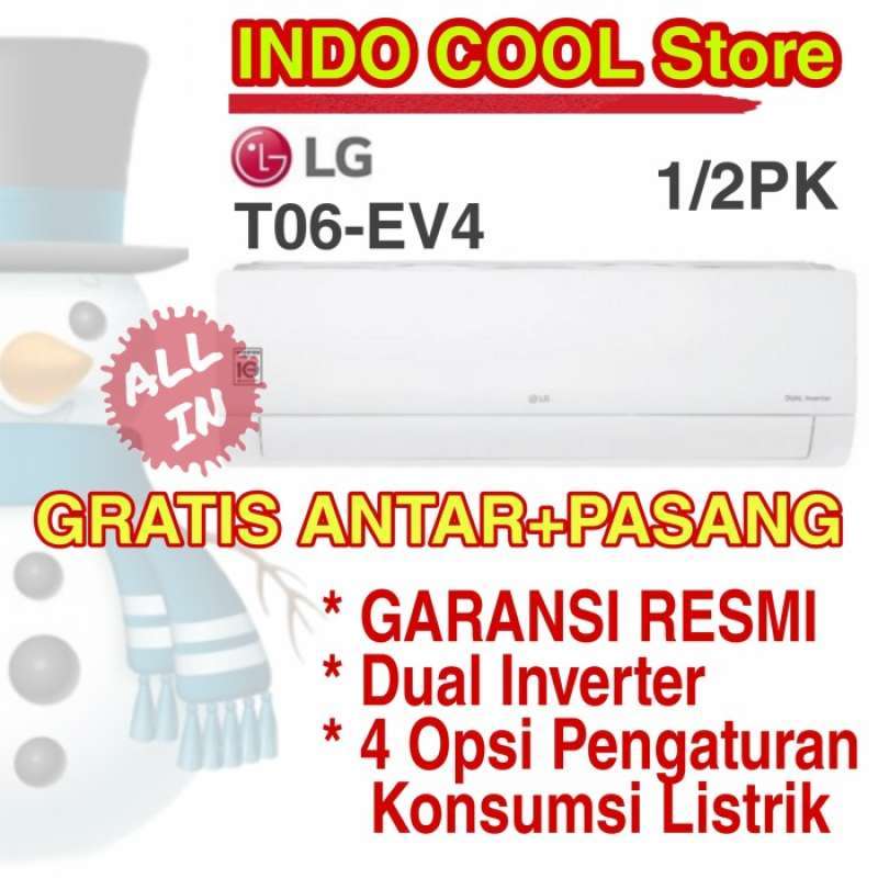 Jual Ac LG Split 1/2 PK Inverter T06EV4 (Gratis Pasang+Antar) di Seller ...