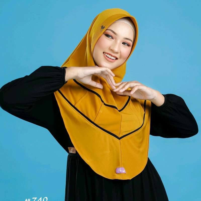 Jual Hijab Ar Rafi ~ Ar 740 ~ Hijab Daily Instan Kombinasi Garis || An ...