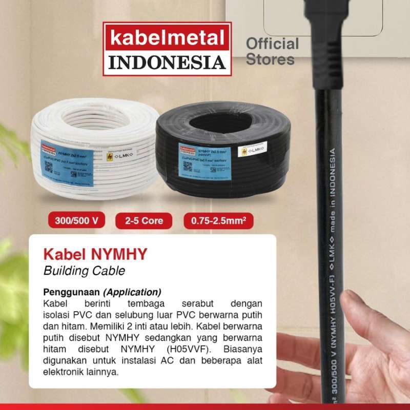 Jual Kabelmetal Indonesia - Kabel Nymhy 2x2.5 Mm 100 Meter Serabut ...