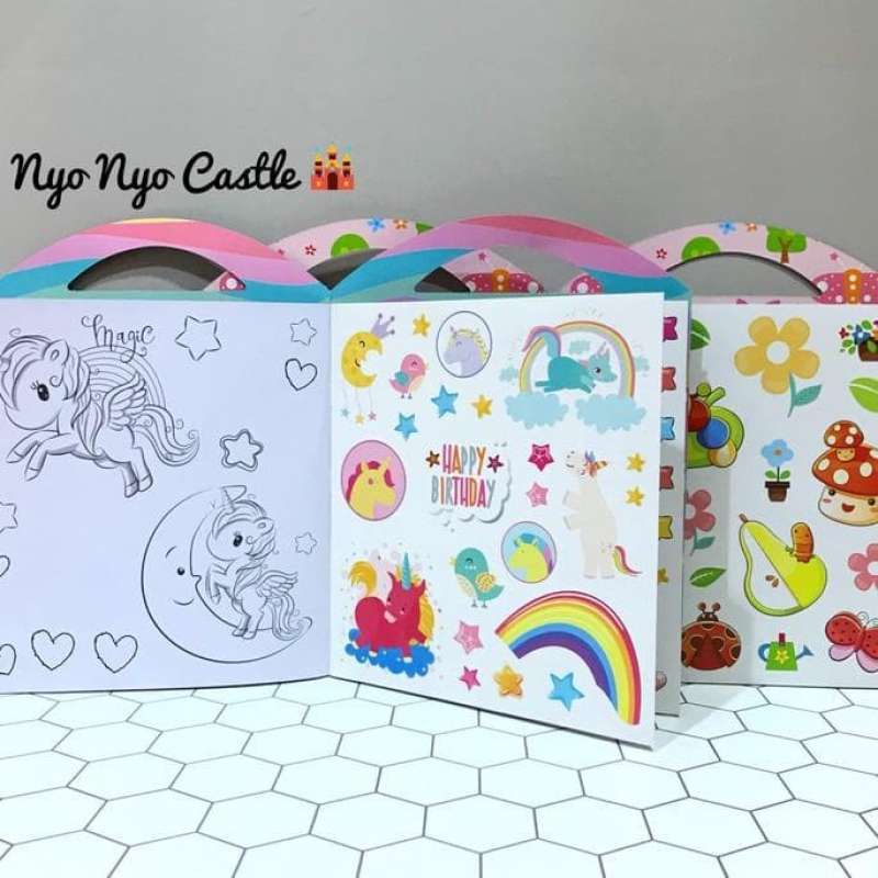 Promo Activity Book Anak DIY Buku Mewarnai Coloring Sticker Unicorn ...