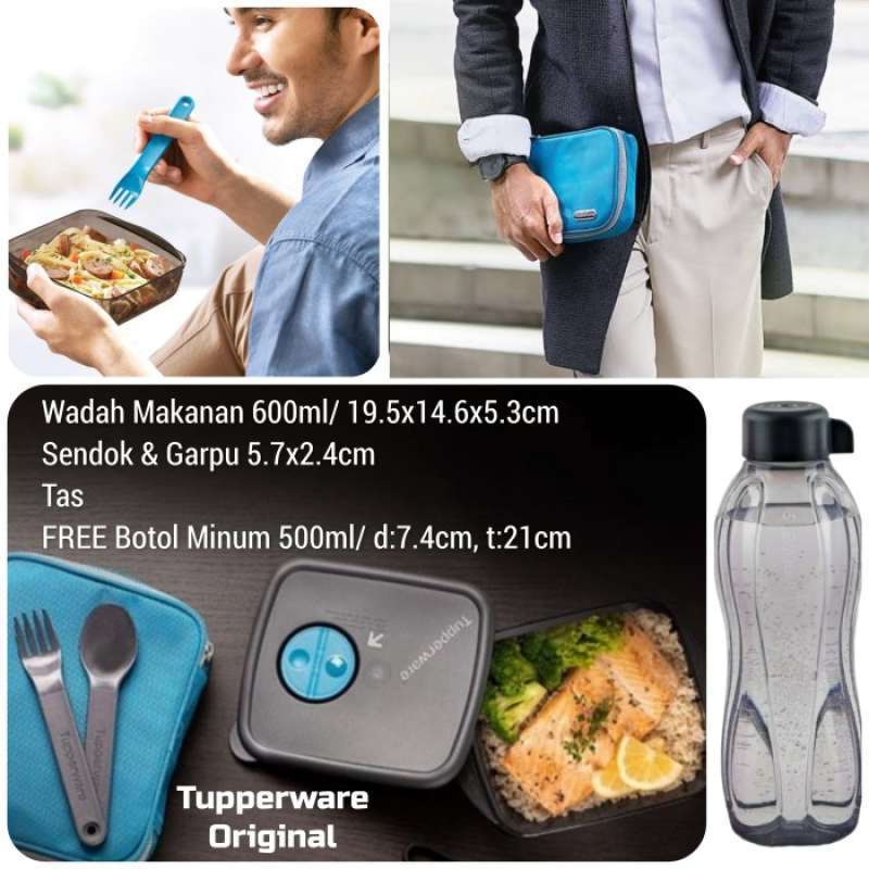 Jual Tupperware Original Bekal Lunch Box Set Wadah Makanan Botol Minum ...
