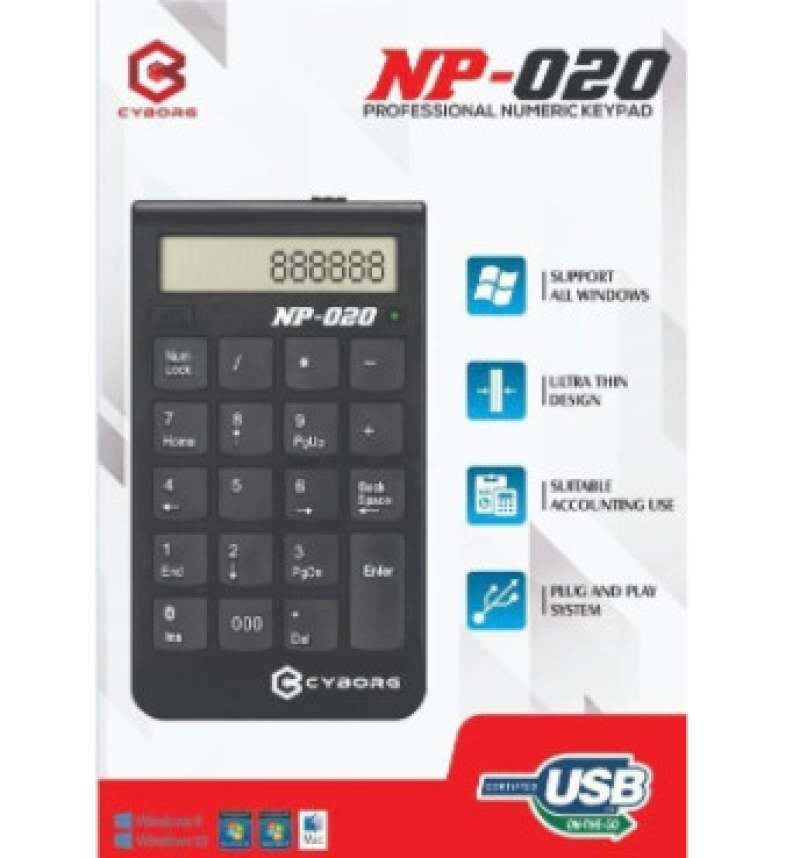 Jual Keyboard Numeric Cyborg Wired Lcd Calculator Np-020 Keypad Nomor ...