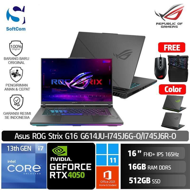 Promo Asus Rog Strix G16 G614ju I745j6g I745j6r Laptop Gaming [core I7 ...