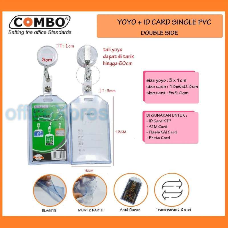 Jual ID Card Yoyo Transparan / Id Card Set / Name Tag / ID Card Plate ...