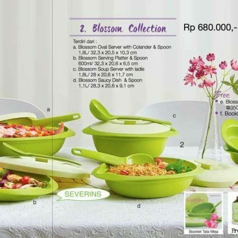 Promo Tupperware Blossom Green Collection | Tupperware Set Hijau Lunch ...