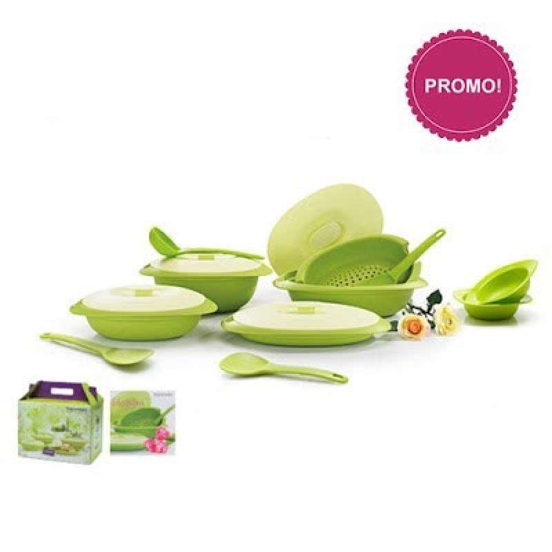 Promo Tupperware Blossom Green Collection | Tupperware Set Hijau Lunch ...