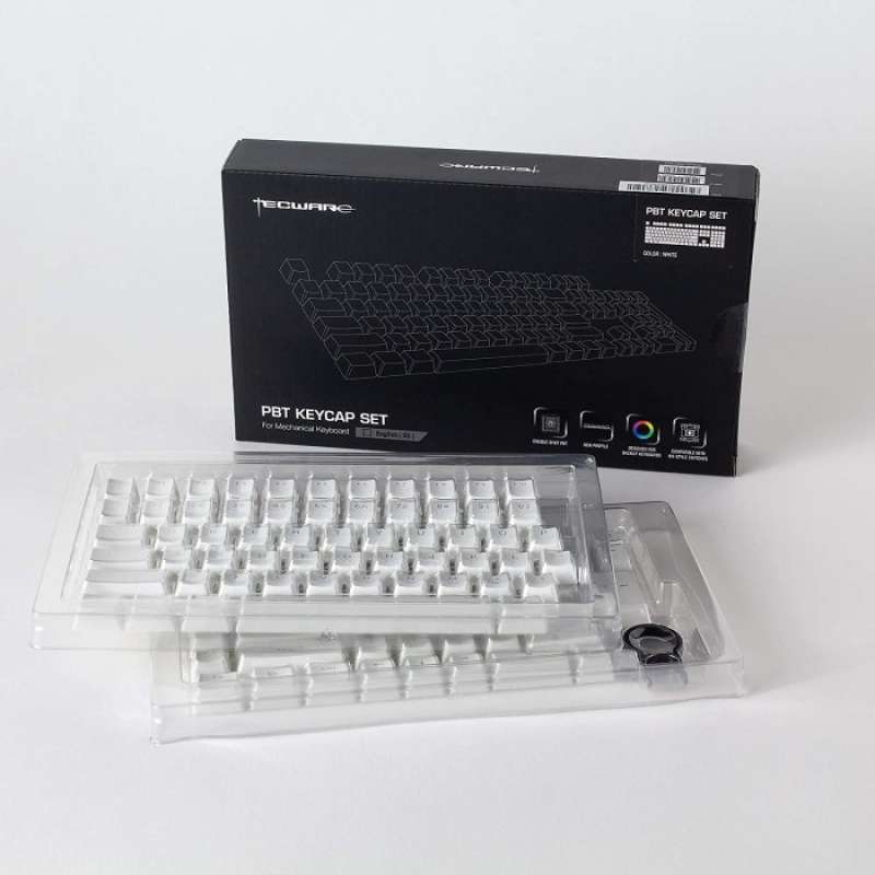 Promo TECWARE PBT WHITE KEYCAP SET FOR MECHANICAL KEYBOARD Diskon 23% ...
