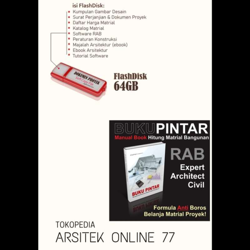 Jual Flashdisk Gambar Kerja Autocad & Buku Pintar Rab - Jago Proyek Di ...