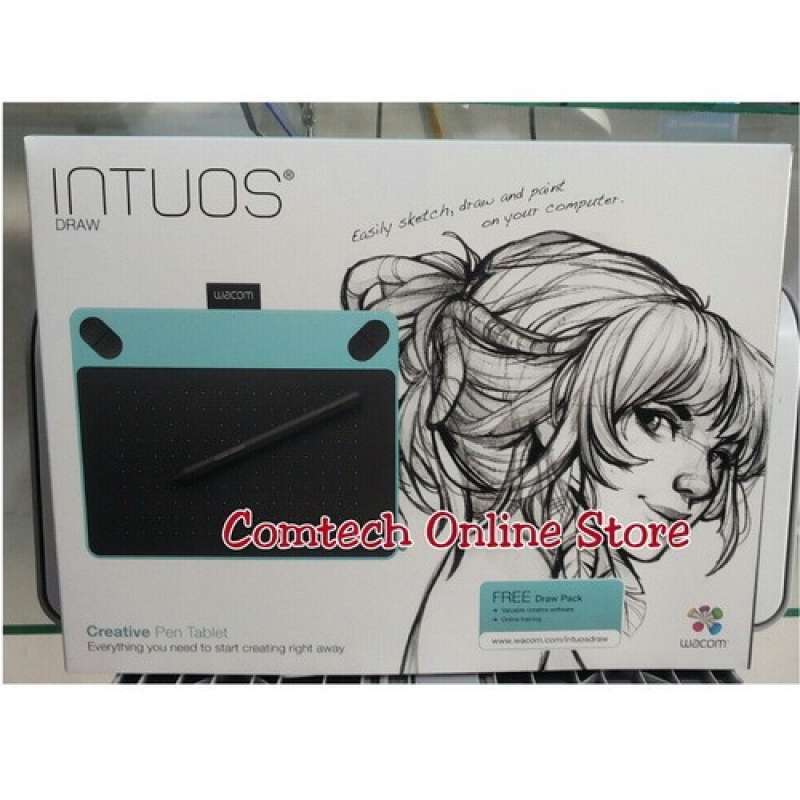 Promo Wacom Intuos Draw CTL490 Blue Pen Tablet Alat Desain Grafis Biru ...