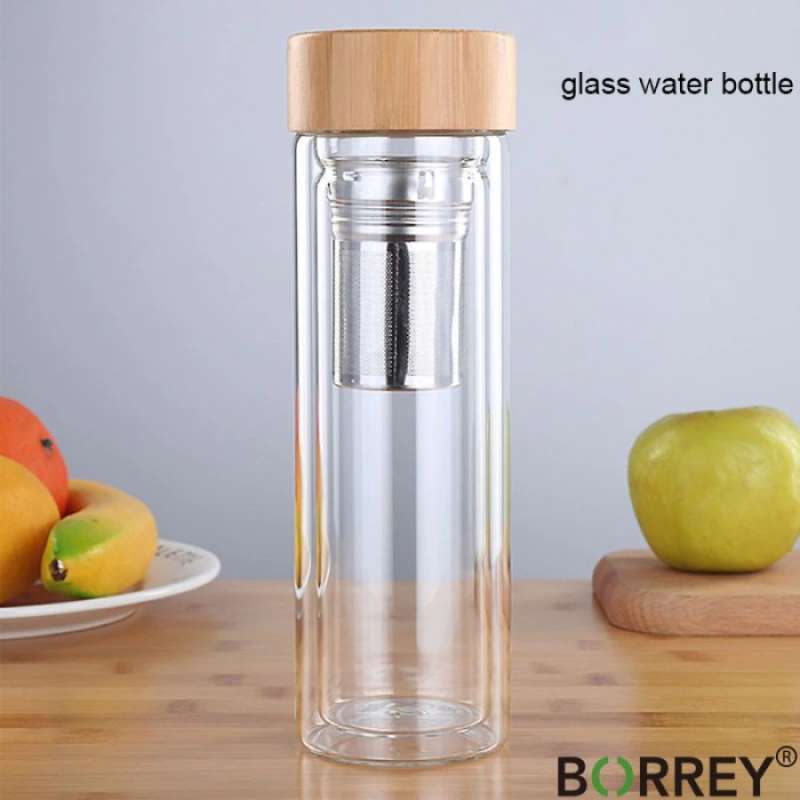 Promo Botol Minum Kaca Teh Dengan Saringan Tea Infuser Glass Bottle 330 ...