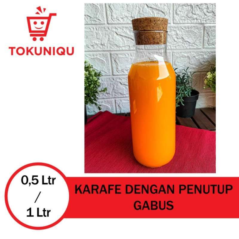 Promo Karafe Pitcher Botol Kaca Dengan Penutup Gabus Kedap Udara Diskon ...