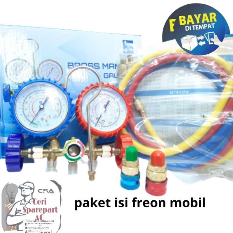 Promo paket isi freon mobil manifold double R22 R134 dan Quick coupler ...