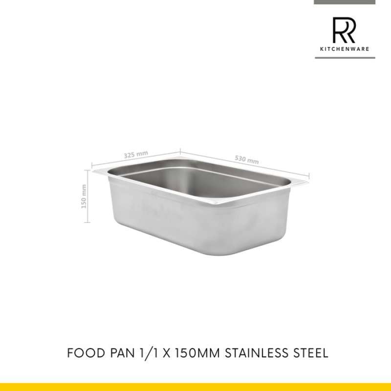 Promo FOOD PAN 1/1 x 100mm STAINLESS STEEL Diskon 23% di Seller Huskar ...