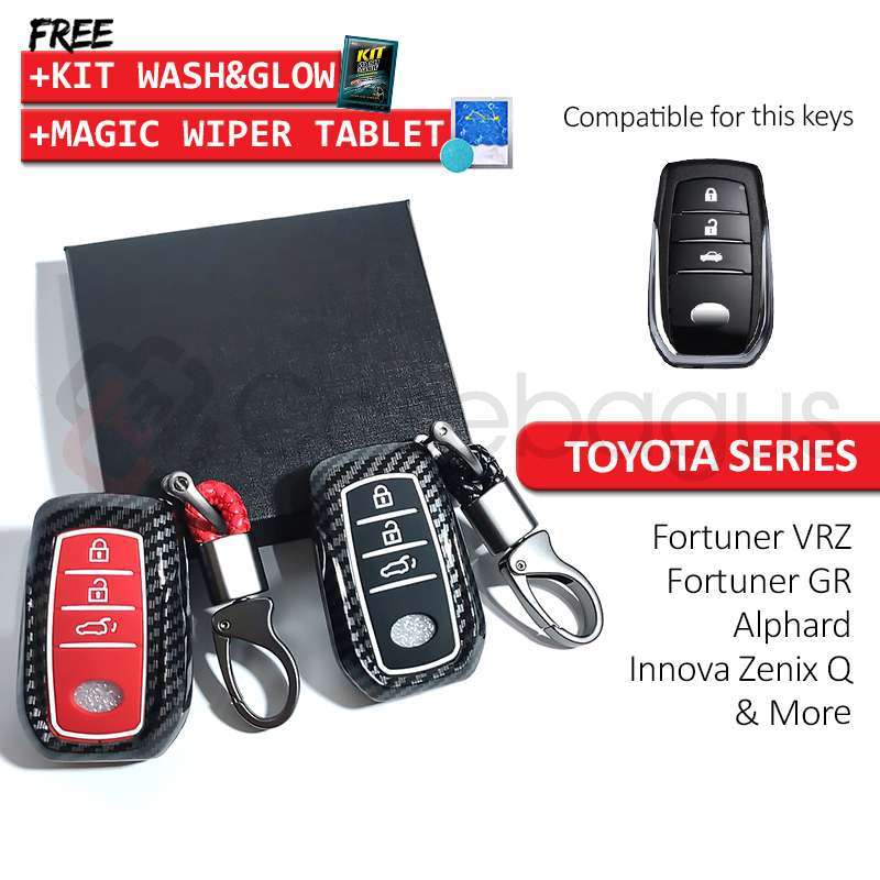 Jual Toyota Fortuner Vrz Alphard - 2in1 Carbon Case Kunci Mobil Key ...