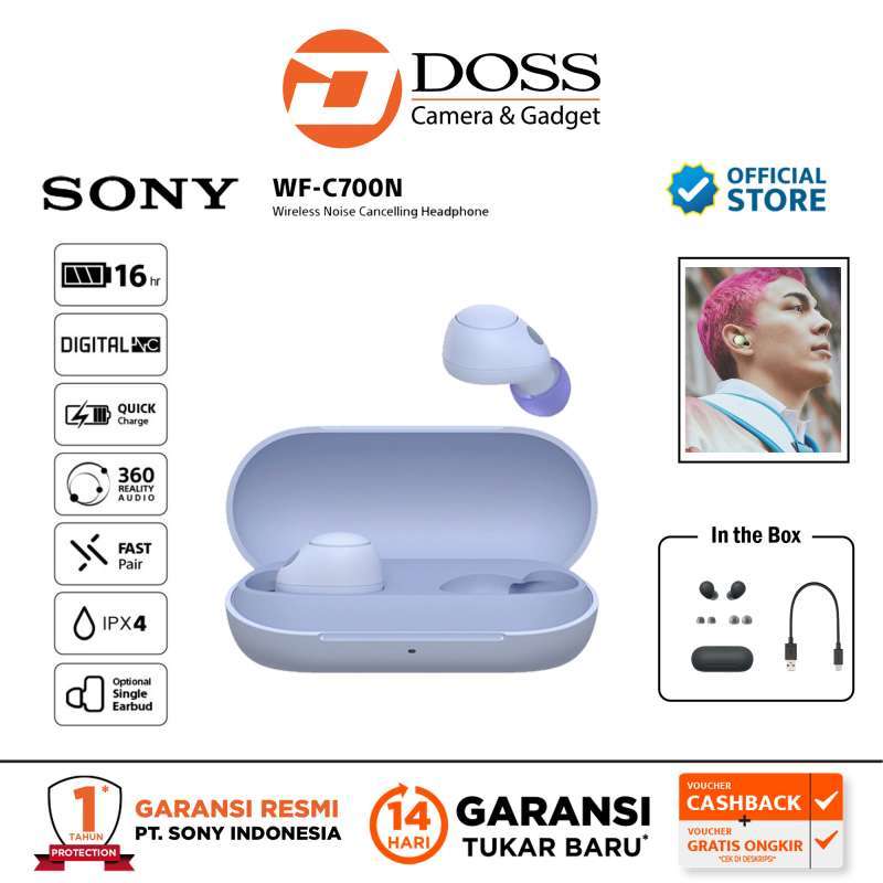 Jual SONY WF-C700N Black Noise Cancelling Truly Wireless WFC700N WF ...