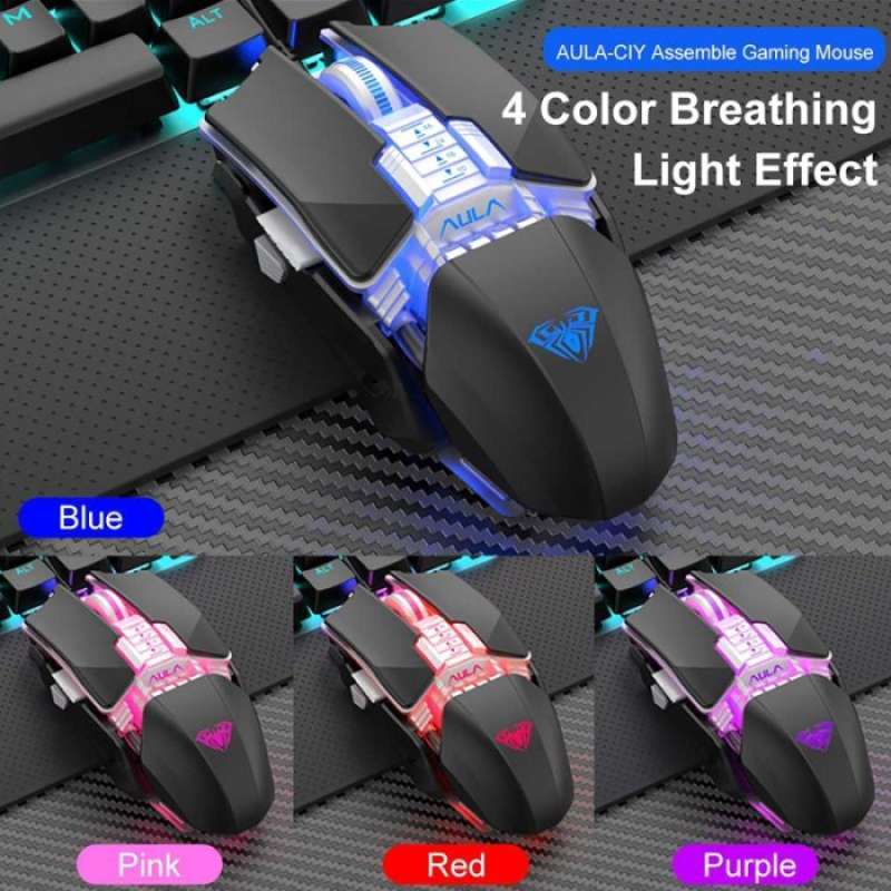 Jual Aula Mouse Gaming Smart Led Wired Spider Magnetic Macro ...
