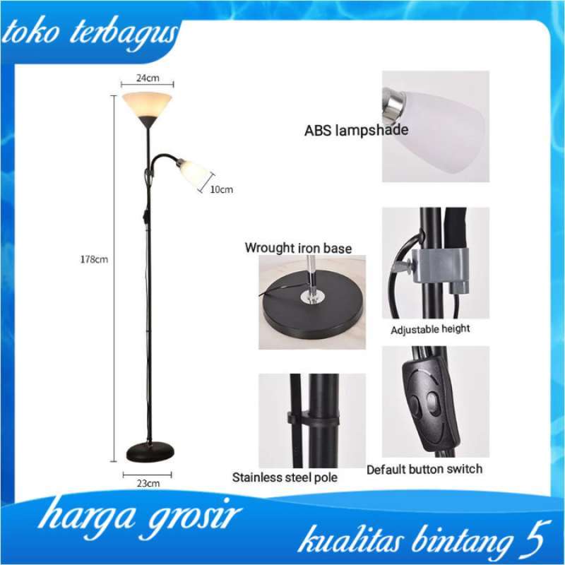 Promo Lampu Meja Stand Lampu Lantai Berdiri Double Lamp Standing Lamp ...