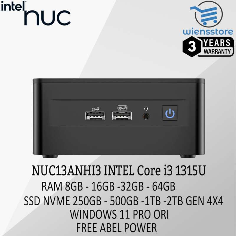 Promo MINI PC INTEL NUC I3 GEN 13 FULLSET WIN11 RAM SSD INTEL NUC13ANHi3 RAM 8GB SSD 250GB