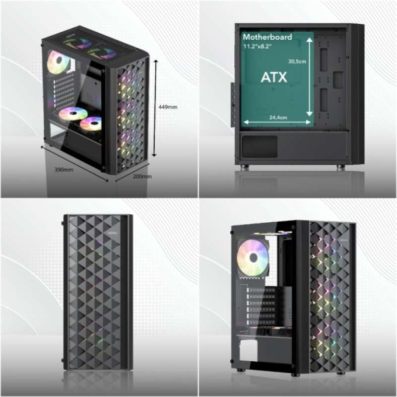 Jual Infinity Medusa V2 Gaming Case Atx Temperd Glass Casing Pc Di ...