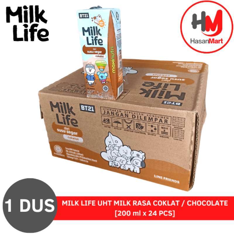 Promo Milk Life Rasa Cokelat / Chocolate Susu UHT 200 mL [1 DUS isi 24 PCS] Diskon 5% di Seller ...