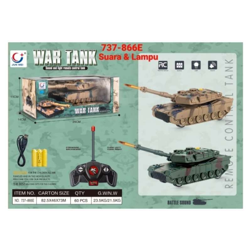 Promo Mobil Military War Tank Besar Battle Tank Remote Control Hijau ...