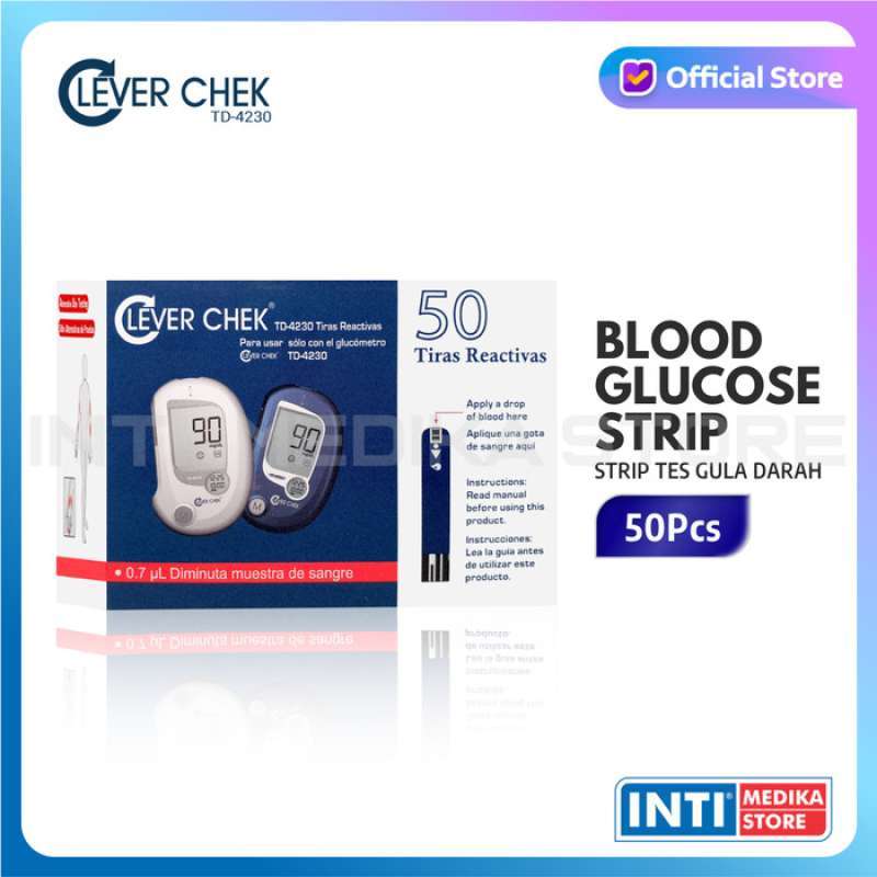 Jual Clever Chek - Test Strip Gula Darah Isi 50pcs | Blood Glucose ...