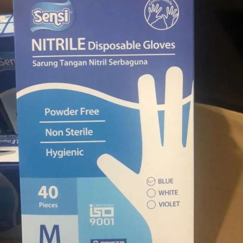 Jual sensi gloves nitrile (40 pcs) sarung tangan sensi hand gloves biru ... Jual sensi gloves nitrile (40 pcs) sarung tangan sensi hand gloves biru ...