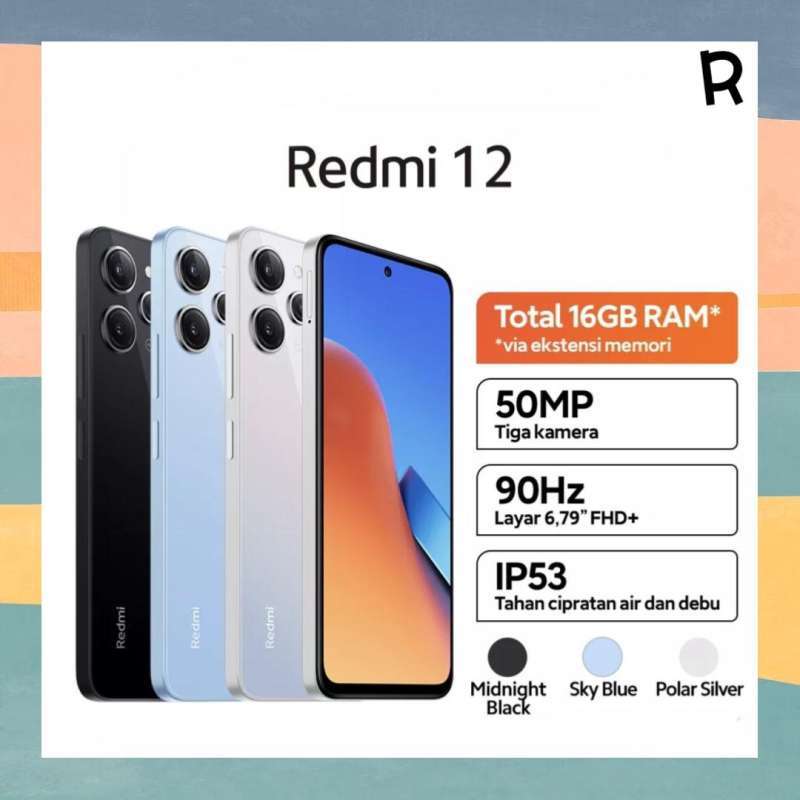Jual Xiaomi Redmi 12 8gb/128gb Mediatek Helio G88 Baterai 5000 Mah 50mp ...