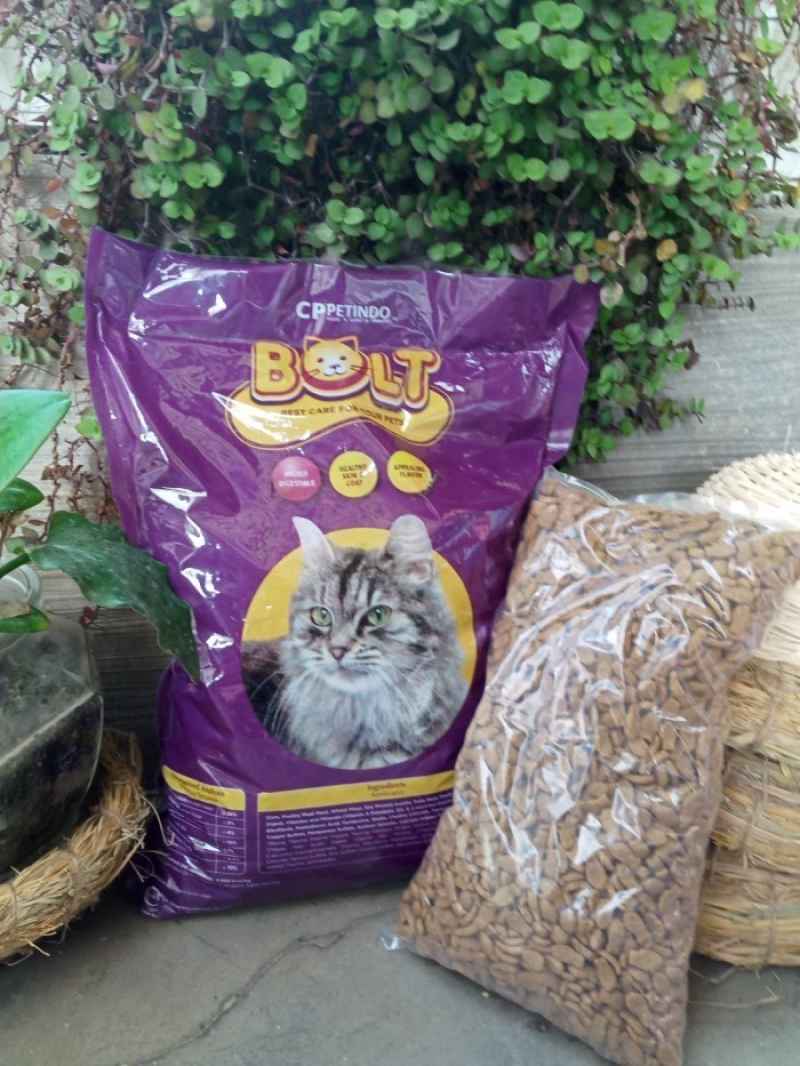 Promo Makanan Pakan Kucing Bolt Ikan Tuna Cat Food Bolt Repack Cp ...