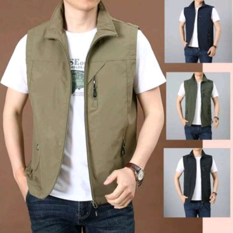 Promo Rompi Pria Outdoor Vest Casual Taslan Diskon 25% Di Seller Dann ...