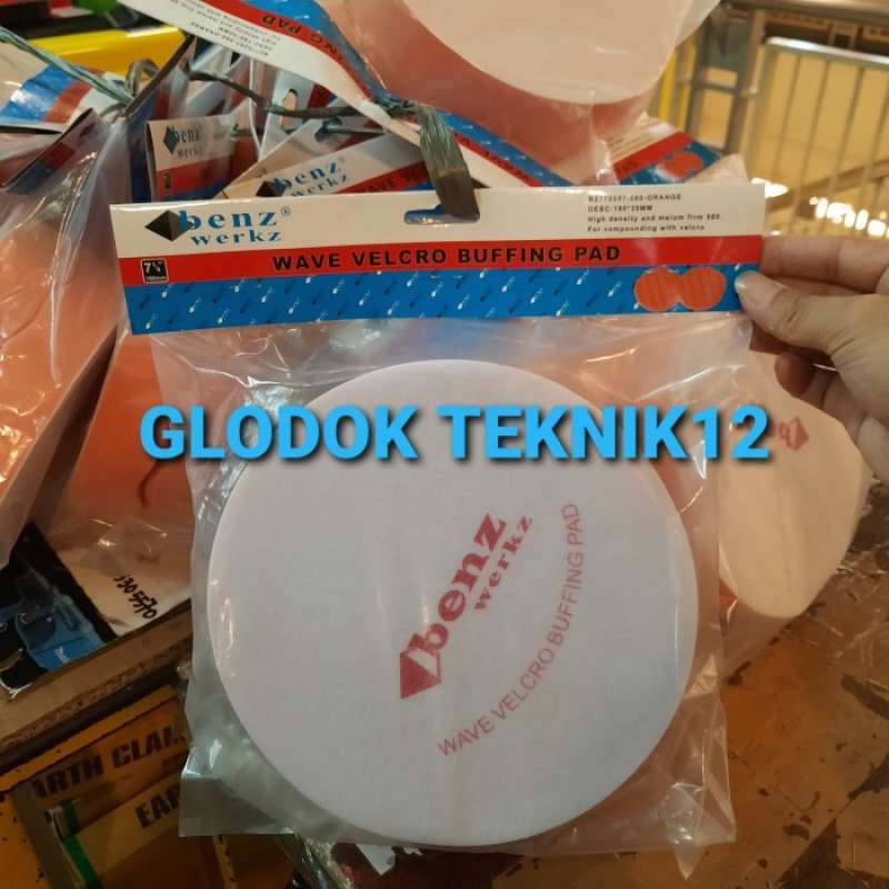 Jual Wave Velcro Buffing Pad 7 Inch Merk Benz/Busa Poles Mobil Orange ...