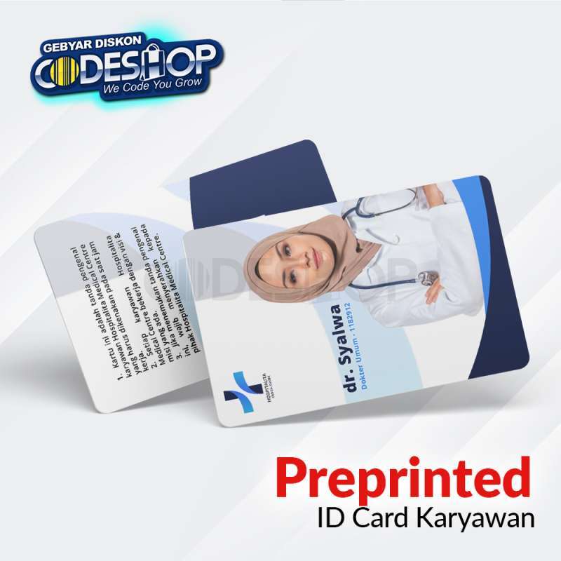Jual Custom Preprinted Id Card Kartu Identitas Karyawan Pelajar ...