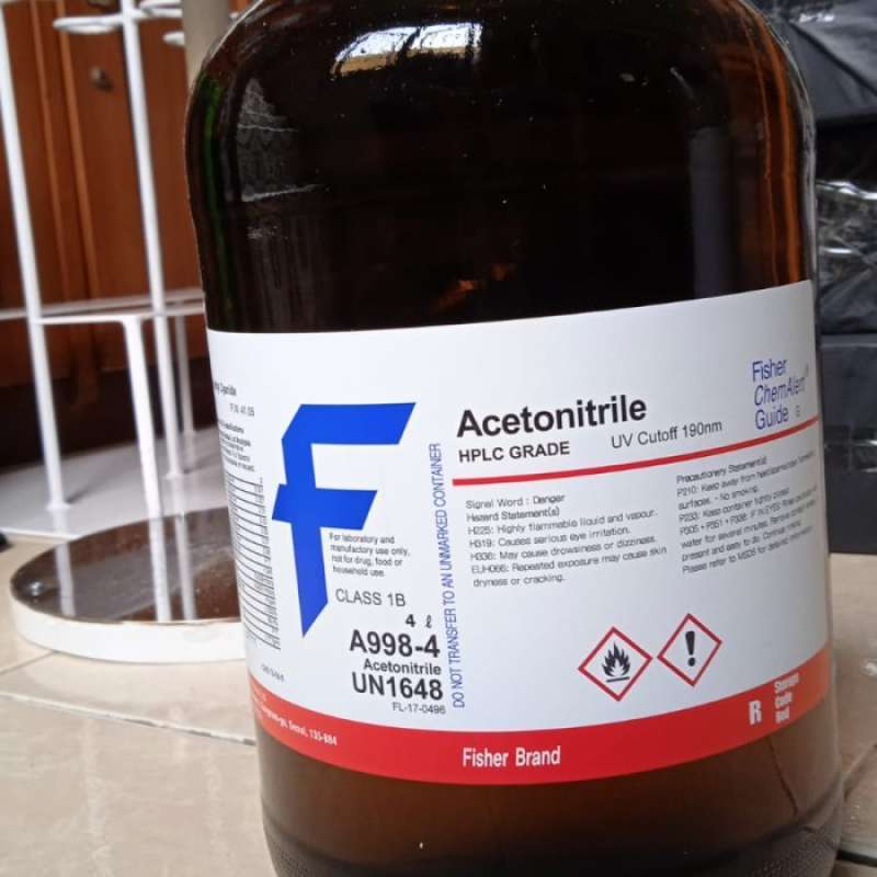 Promo Acetonitril For Hplc Grade, Fisher Scientific A998-4, Kemasan 4 ...
