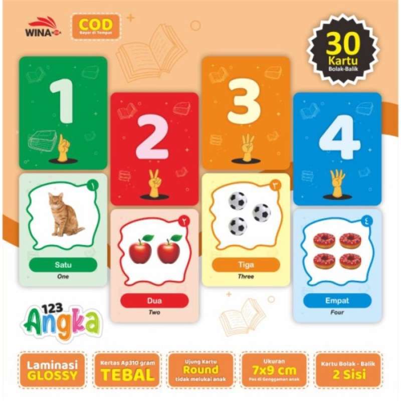 Promo Cod! Flashcard/kartu Belajar Anak - Abc Alfabet Laminasi Glossy ...