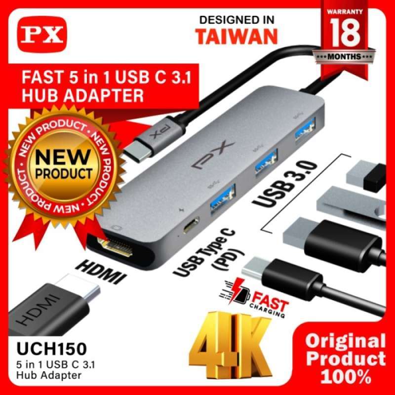Promo Type C To Hdmi Hub Converter Macbook Hdmi Usb 3.0 5 In 1 Px ...