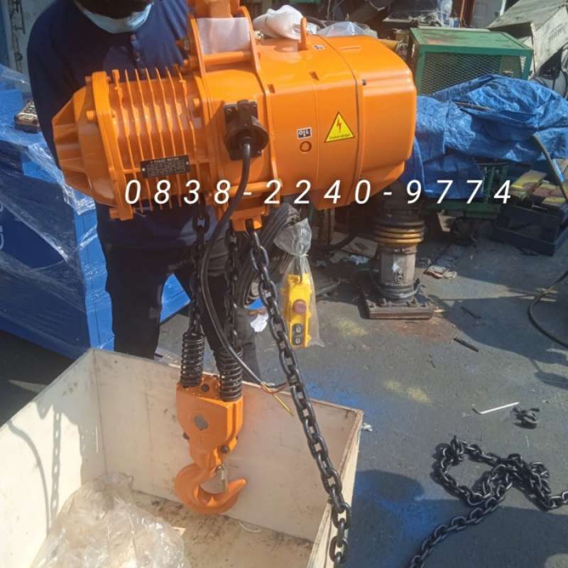 Jual Crane Electric Chain Hoist 1 2 3 5 Ton 12 Mtr Katrol Listrik ...